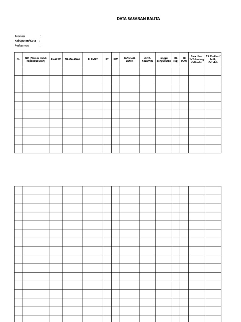 Format Data Sasaran E-Ppgbm | PDF