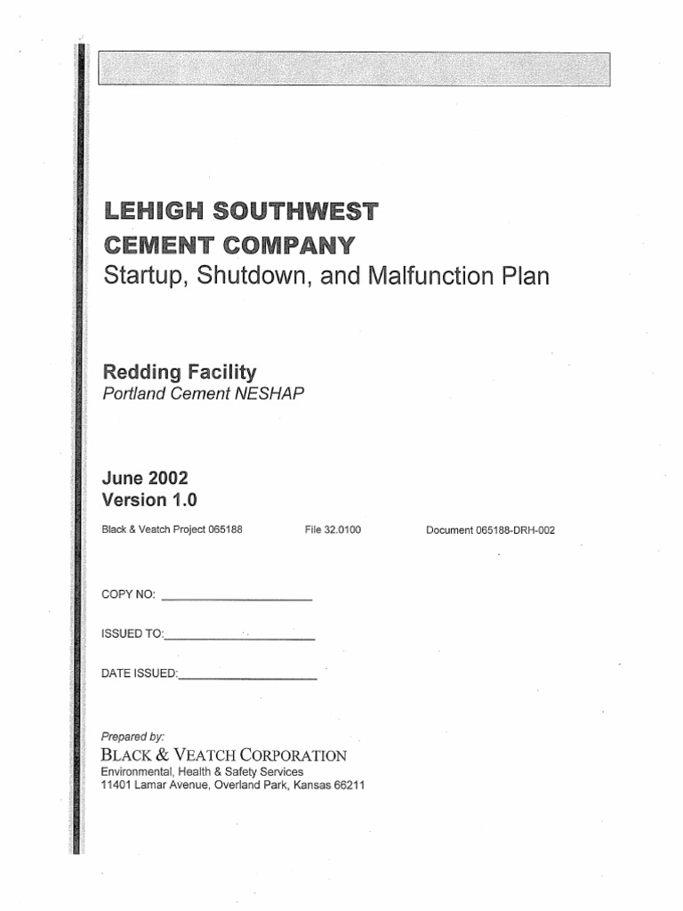 Lehigh Title V SSM Plan June 2002 | PDF | Materials | Nature