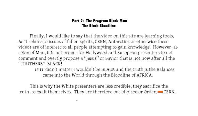 The Program Black Man PT 2 | PDF