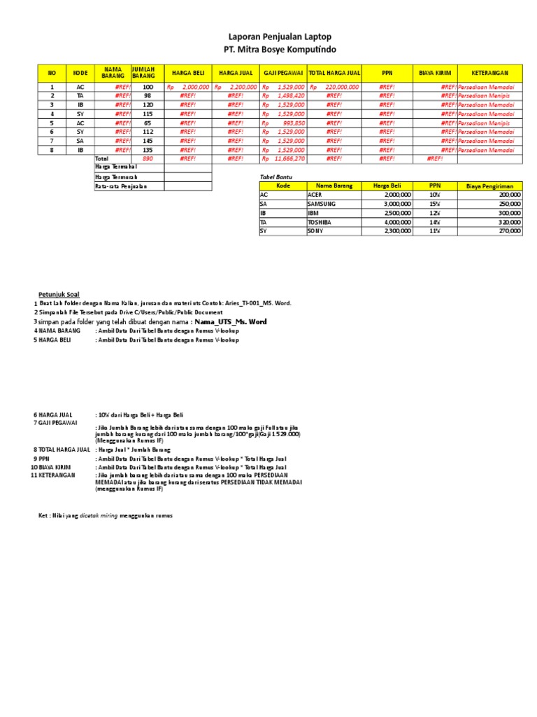 Uts Excel Type A | PDF