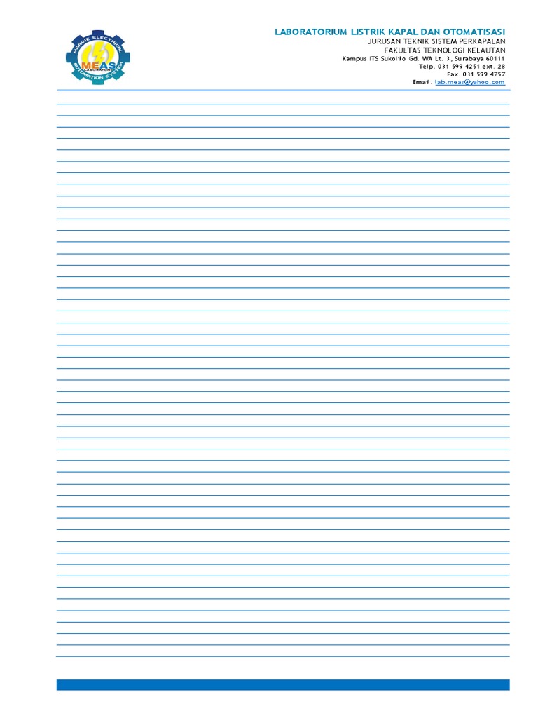 Template Kertas Laporan Praktikum Lab MEAS DTSP FTK ITS | PDF