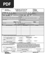 Bir Form 2306 PDF | PDF | Withholding Tax | Dividend