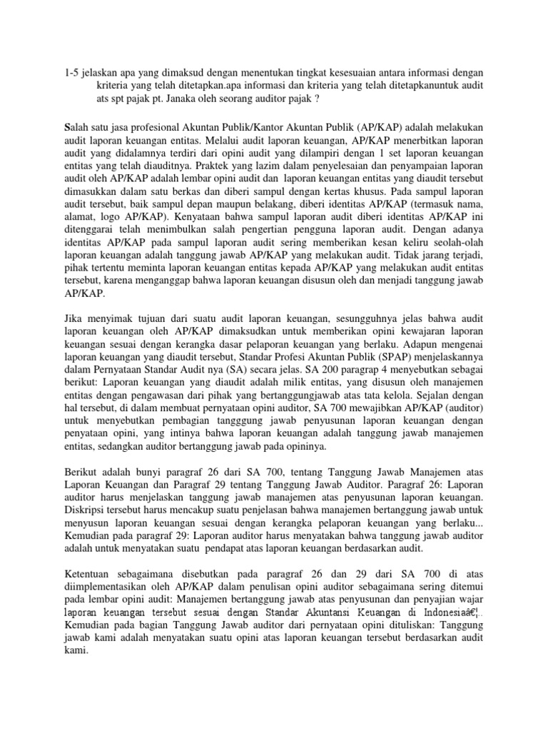 Salah Satu Jasa Profesional Akuntan Publik/Kantor Akuntan Publik (AP ...