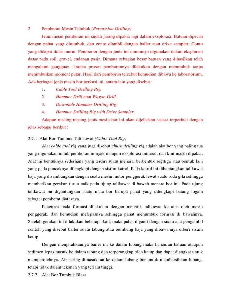 Pemboran Mesin Tumbuk | PDF