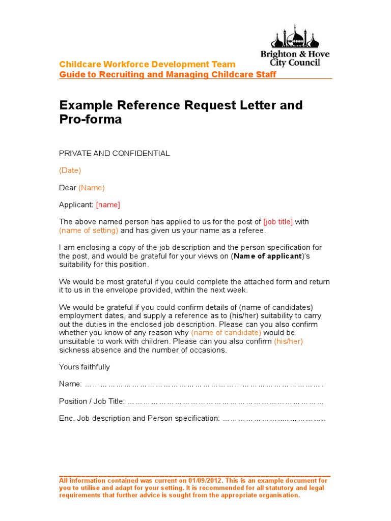 Example Reference Request Letter and Pro-Forma | PDF | Virtue | Government