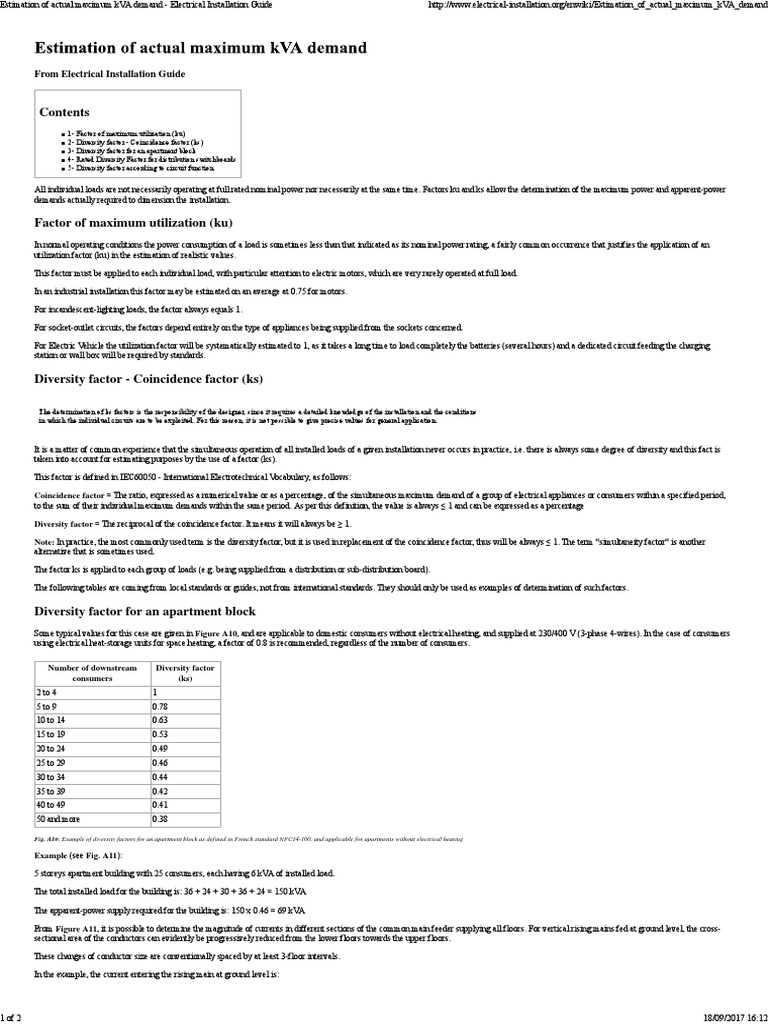 KVA Demand Calculation Factors | PDF | Electrical Wiring | Hvac