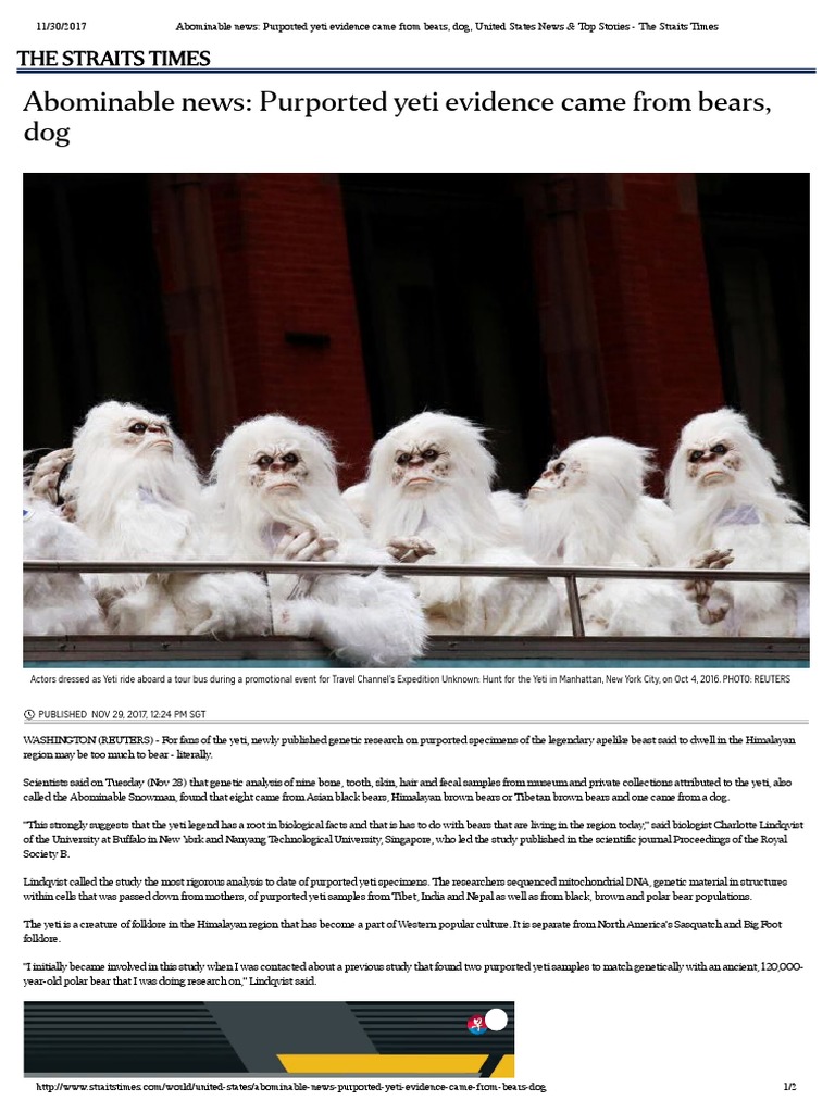 Abominable News - Purported Yeti Evidenc... News & Top Stories - The ...