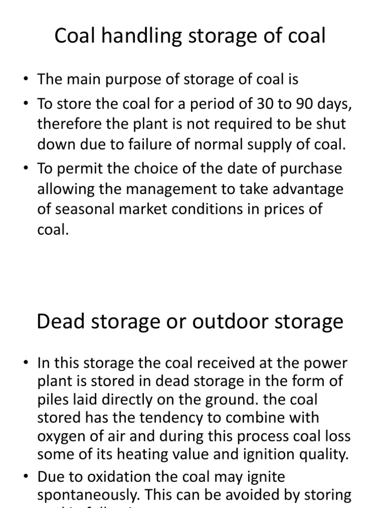 Coal Storage and Handling Methods | PDF | Mill (Grinding) | Boiler
