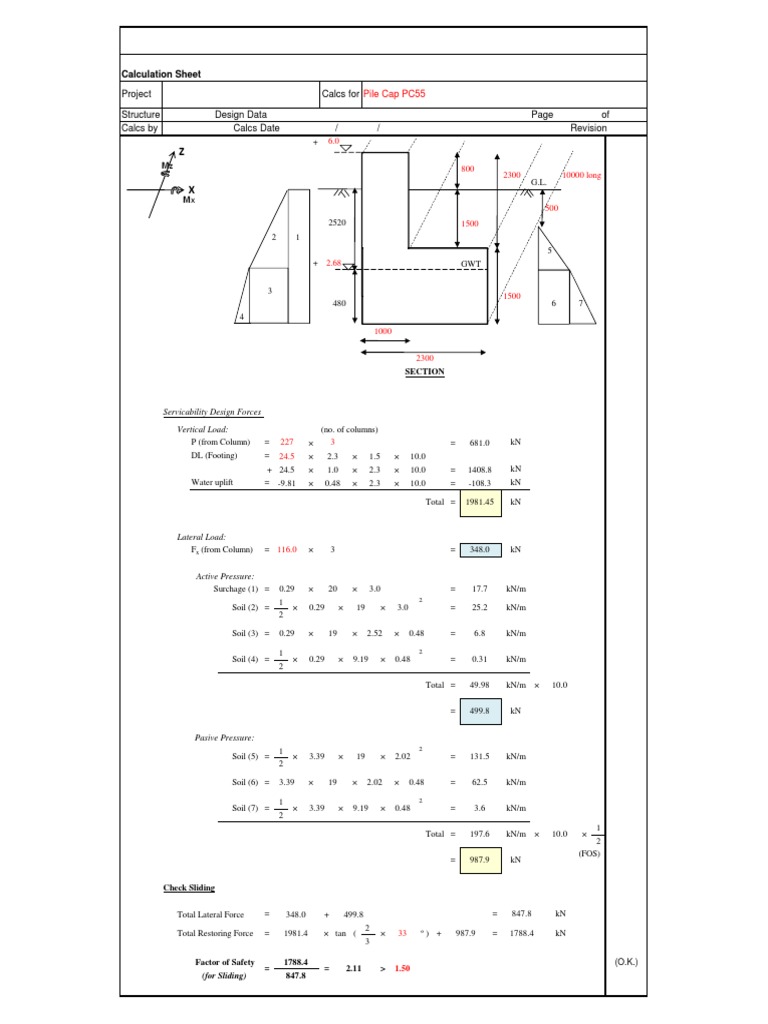 Project Calcs For Design Data Of: Calculation Sheet | PDF | Building ...