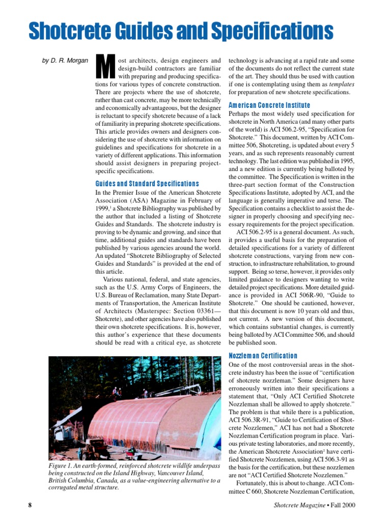 Shotcrete Guides and Specifications | PDF | Specification (Technical ...