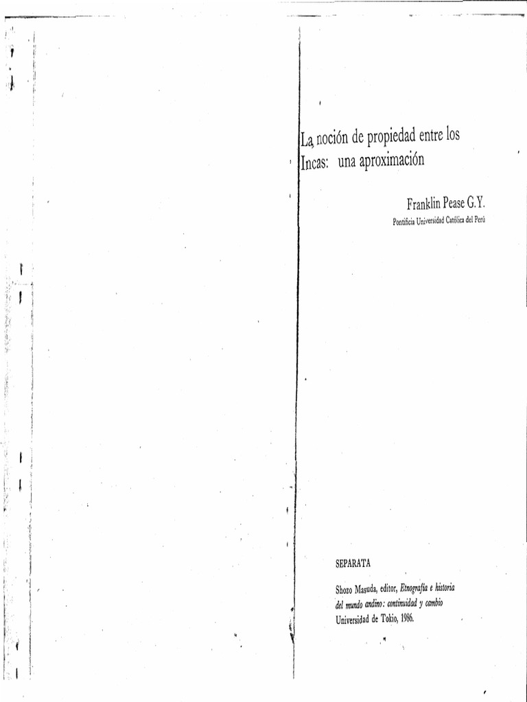 2) Franklin Pease - La Noción de Propiedad Entre Los Incas | Descargar gratis PDF | Imperio Inca ...