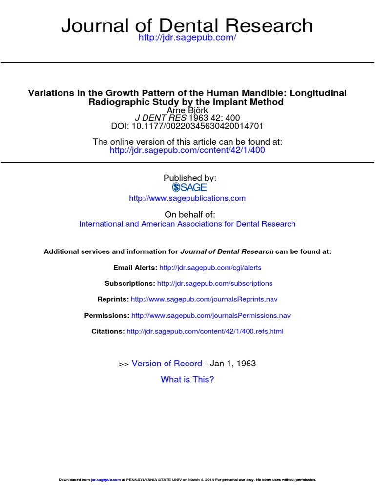 Mandible Growth Patterns: Radiographic Study | PDF | Nature | Teaching ...