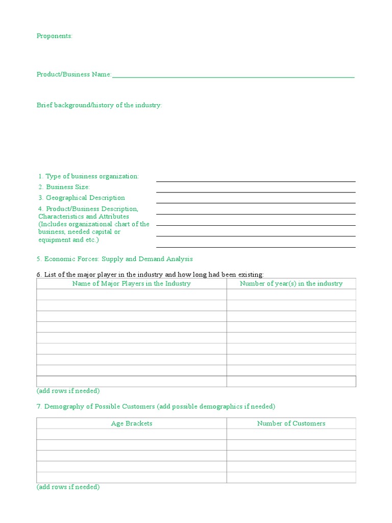 Industry Analysis Template | PDF