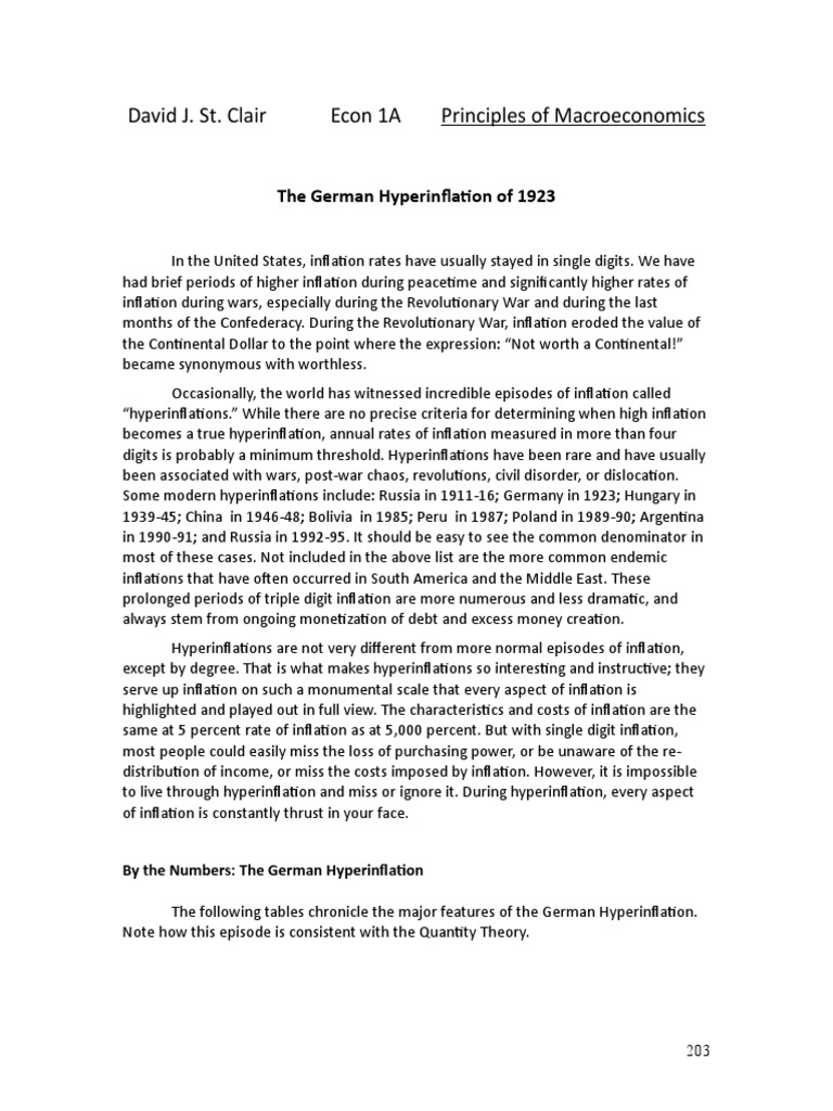 The German Hyperinflation of 1923 | PDF | World War I Reparations ...