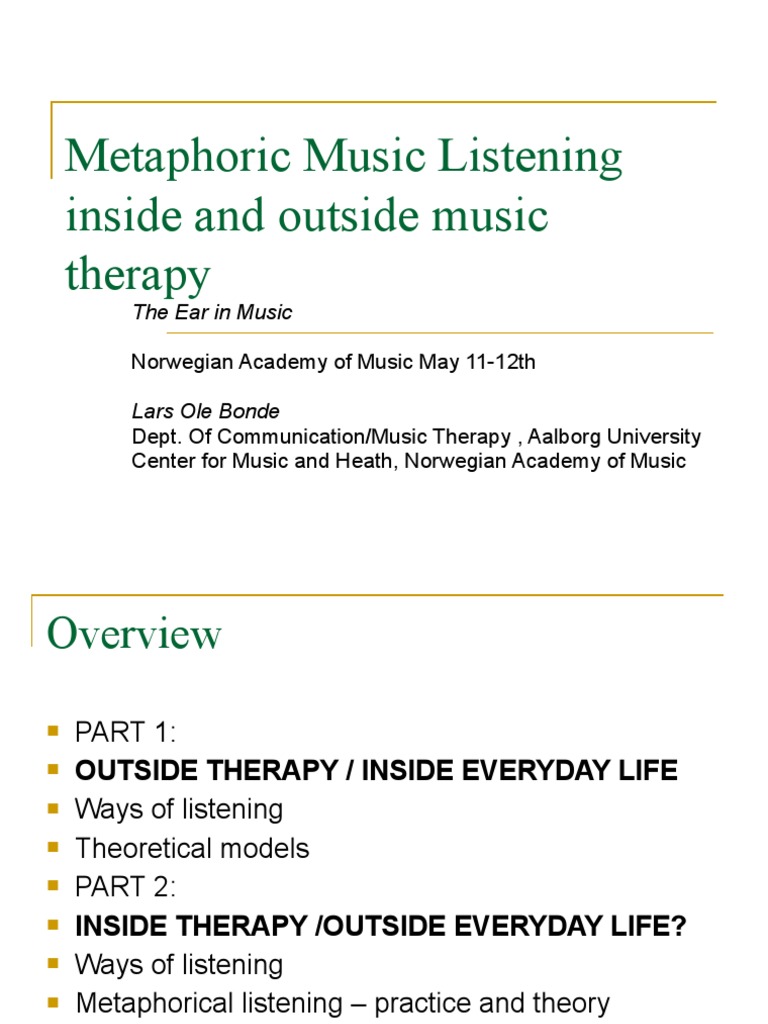 Metaphoric Music Listening Oslo 120509 | PDF | Metaphor | Conceptual Model