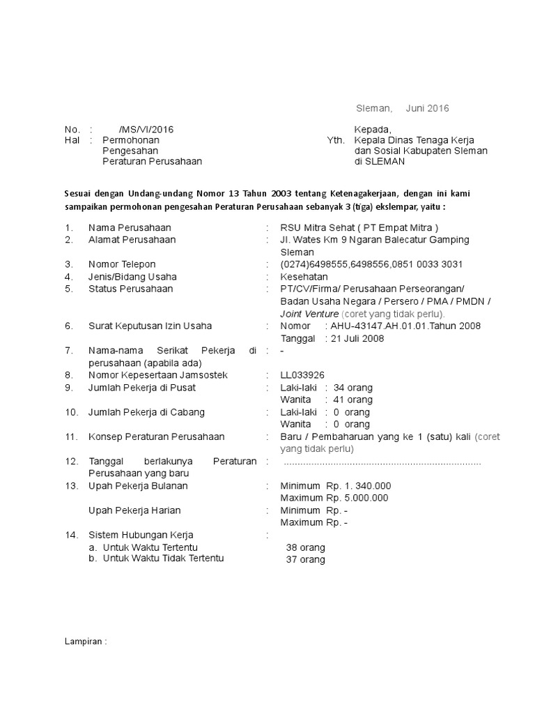 Form Permohonan Pengesahan PP | PDF