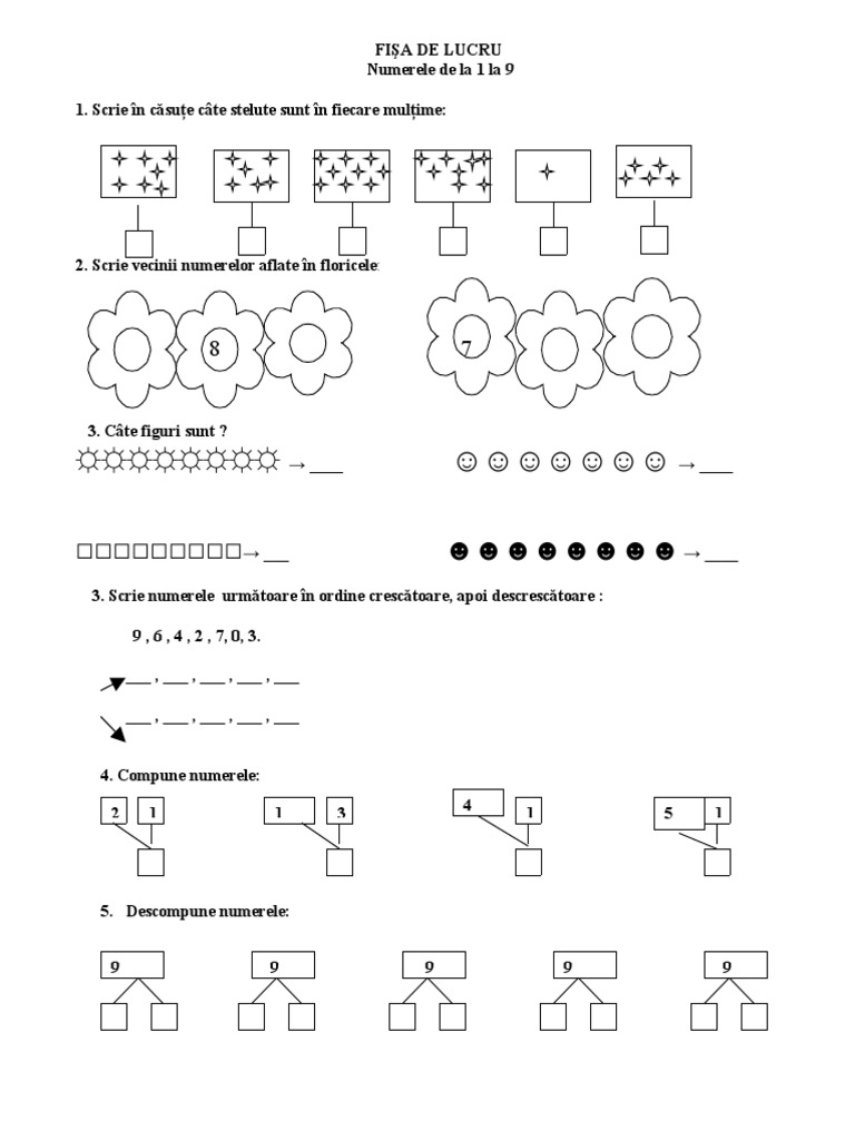 Fisa de Lucru 1-9 | PDF