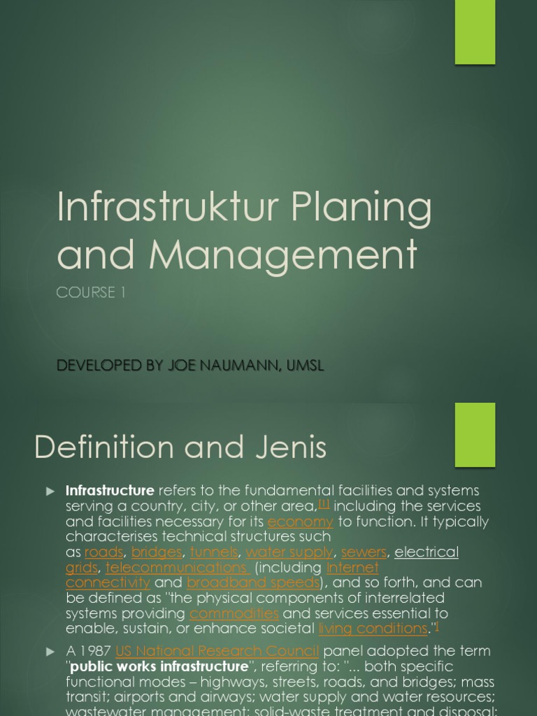 Course 1 Infrastruktur Planing and Management | PDF | Green ...