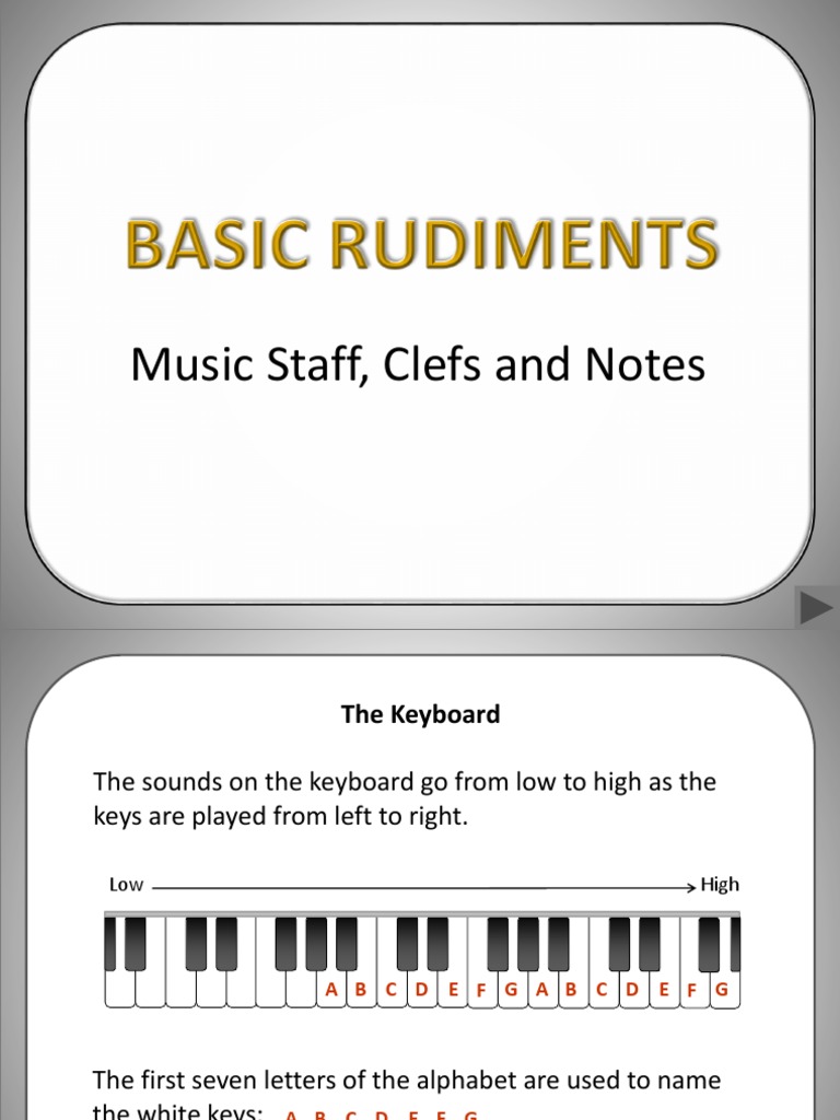 Basics of Music Staff and Notes | PDF | Clef | Music Theory