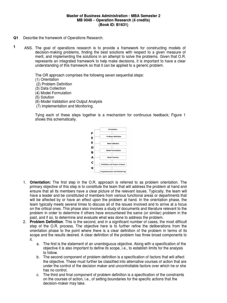 Mb0048 Operation Research | PDF | Markov Chain | Mathematical Optimization