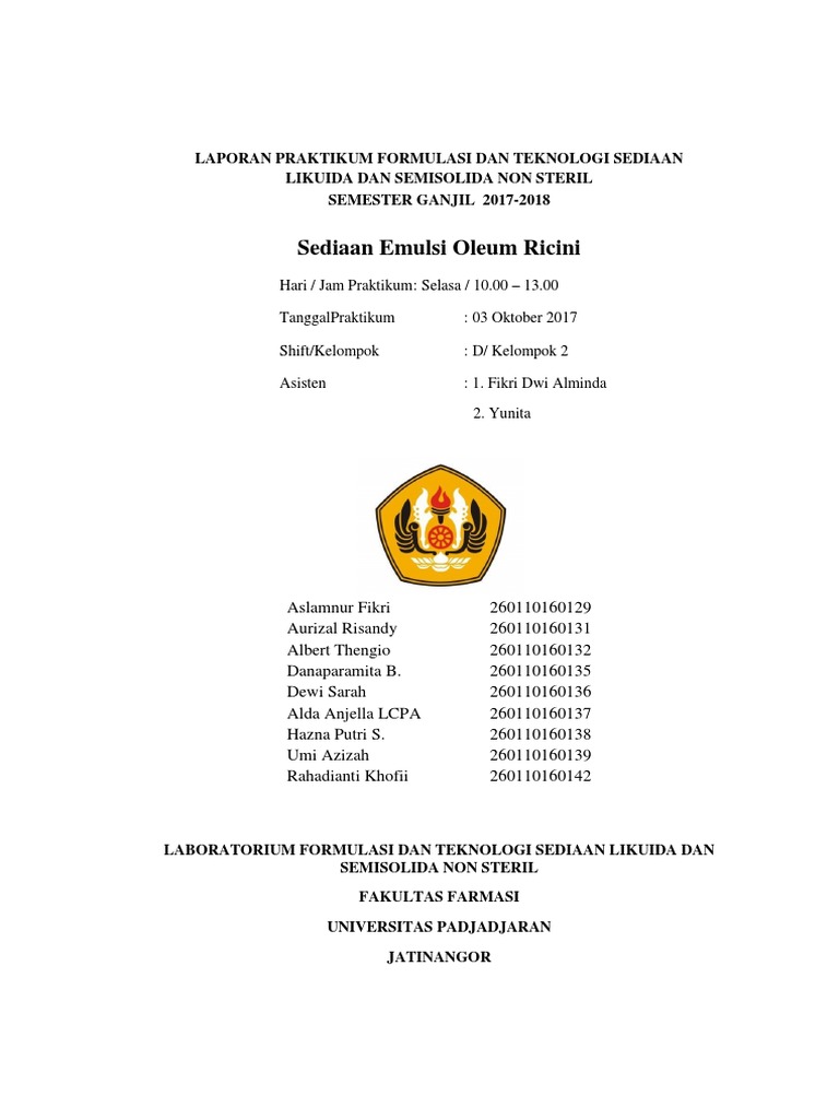 Emulsi Oleum Ricini dalam Formulasi | PDF