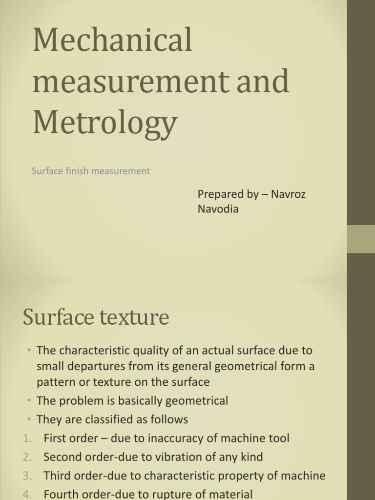 A Comprehensive Guide to Surface Finish Measurement Techniques | PDF ...