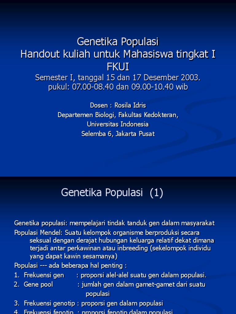 Gene Tika Popula Si | PDF