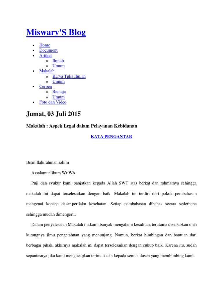 Aspek Legal Dalam Pelayanan Kebidanan | PDF Aspek Legal Dalam Pelayanan Kebidanan | PDF
