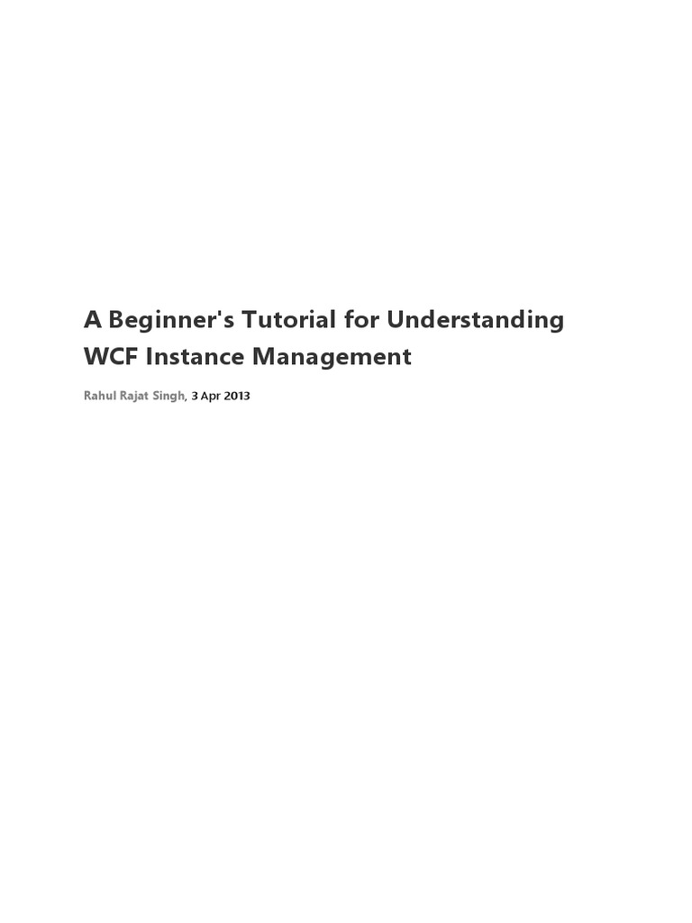 Understanding WCF Instance Management | PDF | Hypertext Transfer ...