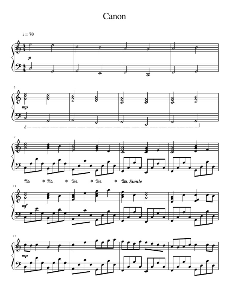 Pachelbel Canon in C Piano | Pachelbel's Canon | Compositions
