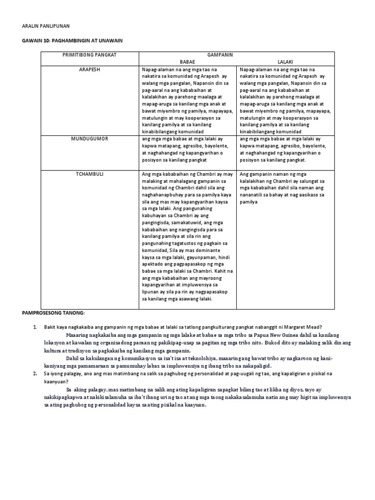 Ap 10 Q3 Gawain 10 | PDF