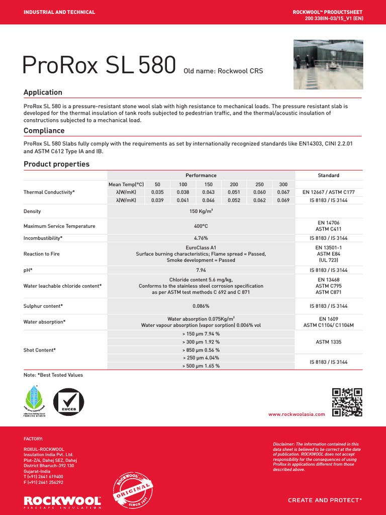 Prorox SL 580 PDF | Download Free PDF | Thermal Insulation | Water