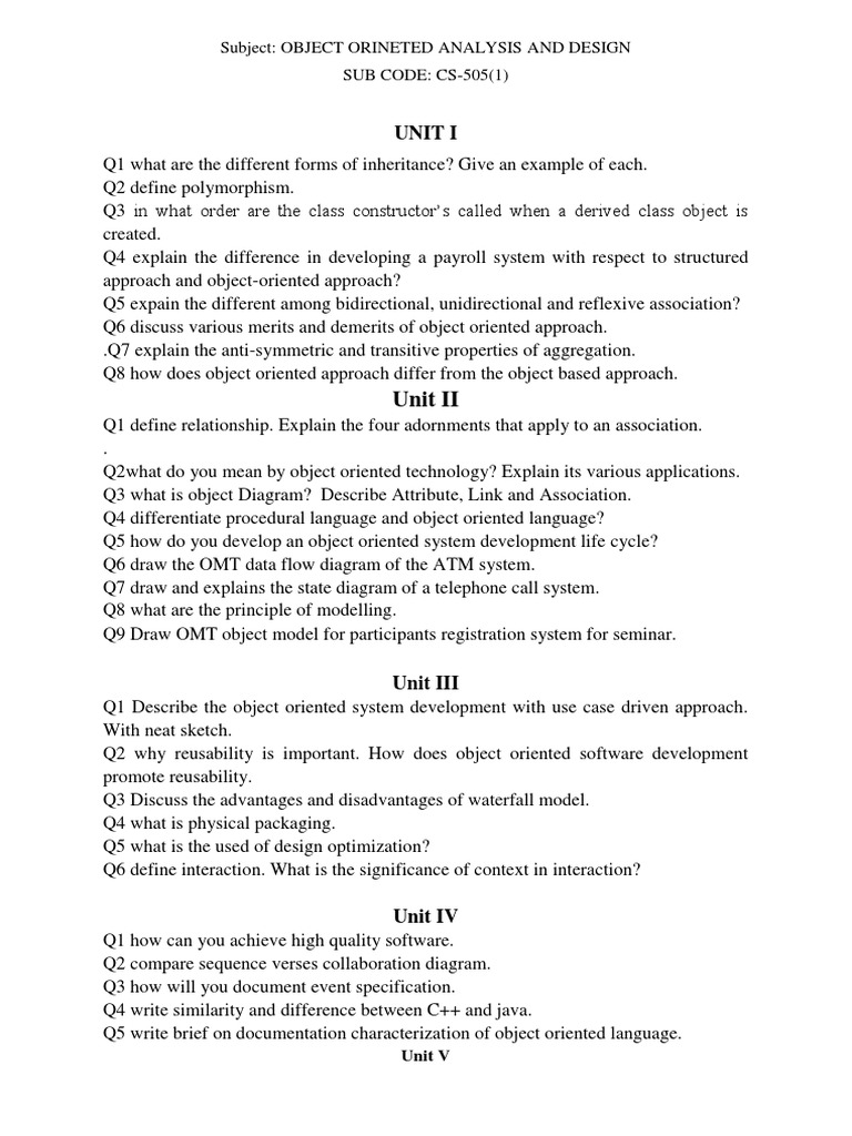 Ood Assignment Pdf Object Oriented Programming Object Computer Science 0917