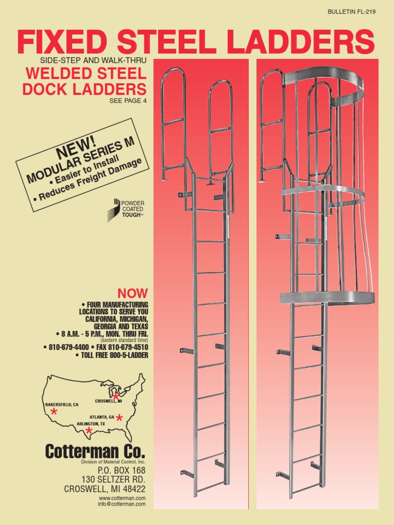 Fixed Steel Ladders: Cotterman Co | PDF | Ladder | Nature