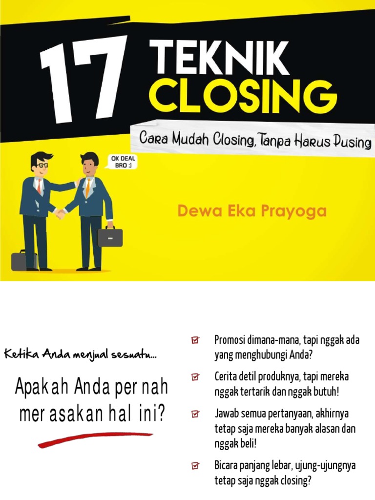 8 - 17 Teknik Closing PDF | PDF