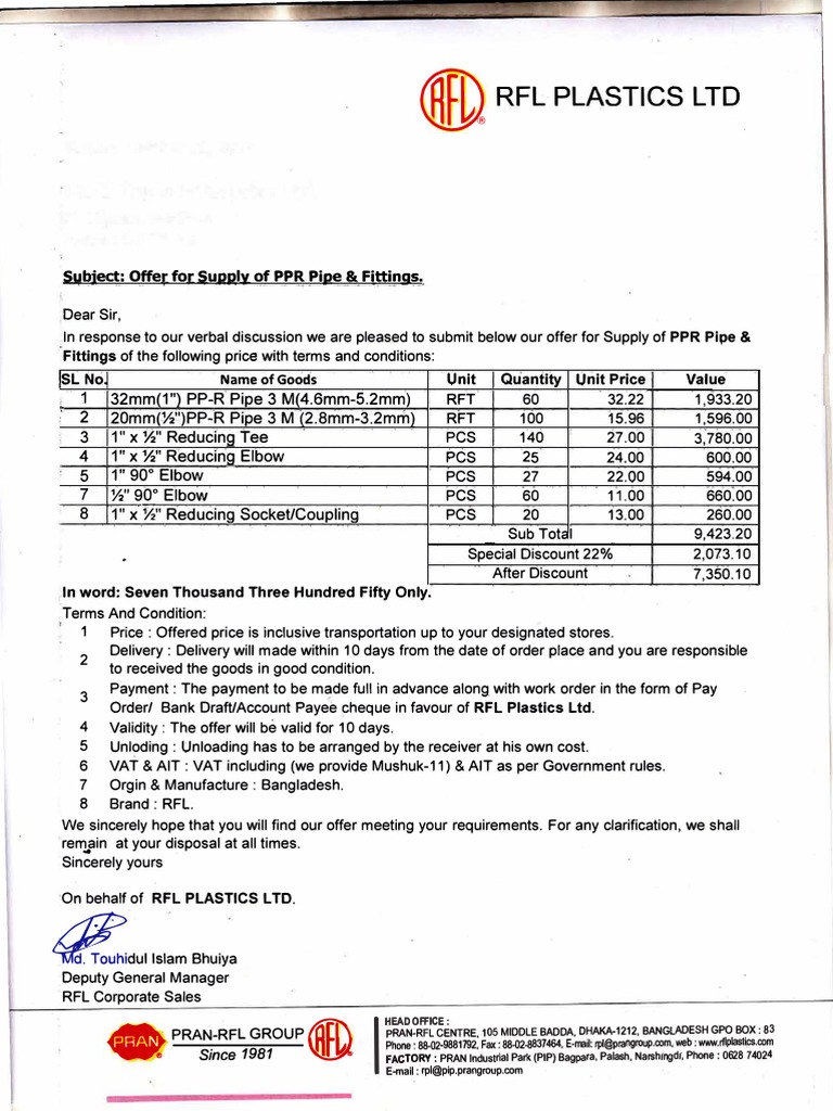 RFL Plastics LTD: 32mm (1") PP-R Pipe 3 M (4.6mm-5.2mm) | PDF ...