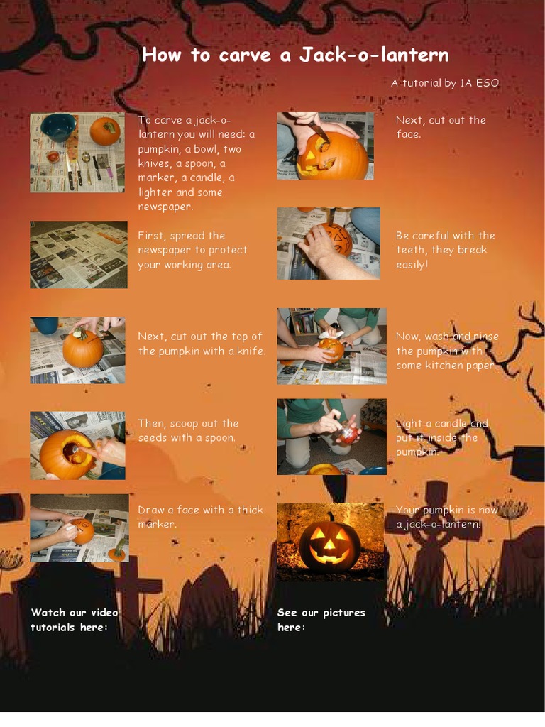 Halloween Pumpkin Carving Guide | PDF | Autumn | Christianity And Death