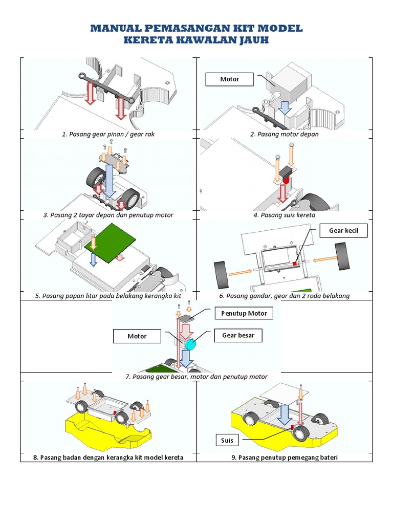 3 Contoh Manual Pemasangan Kit Model Kereta Kawalan Jauh RBT Thn5 | PDF ...