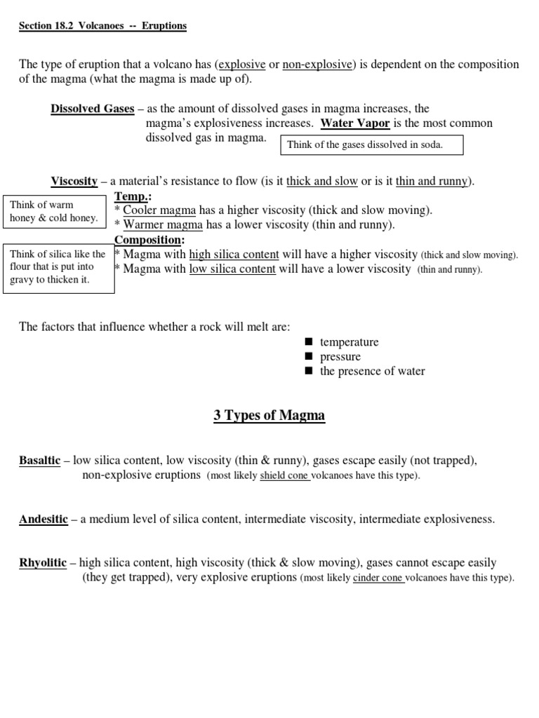 18 2+Volcano+Eruption+notes | Download Free PDF | Volcano | Lava