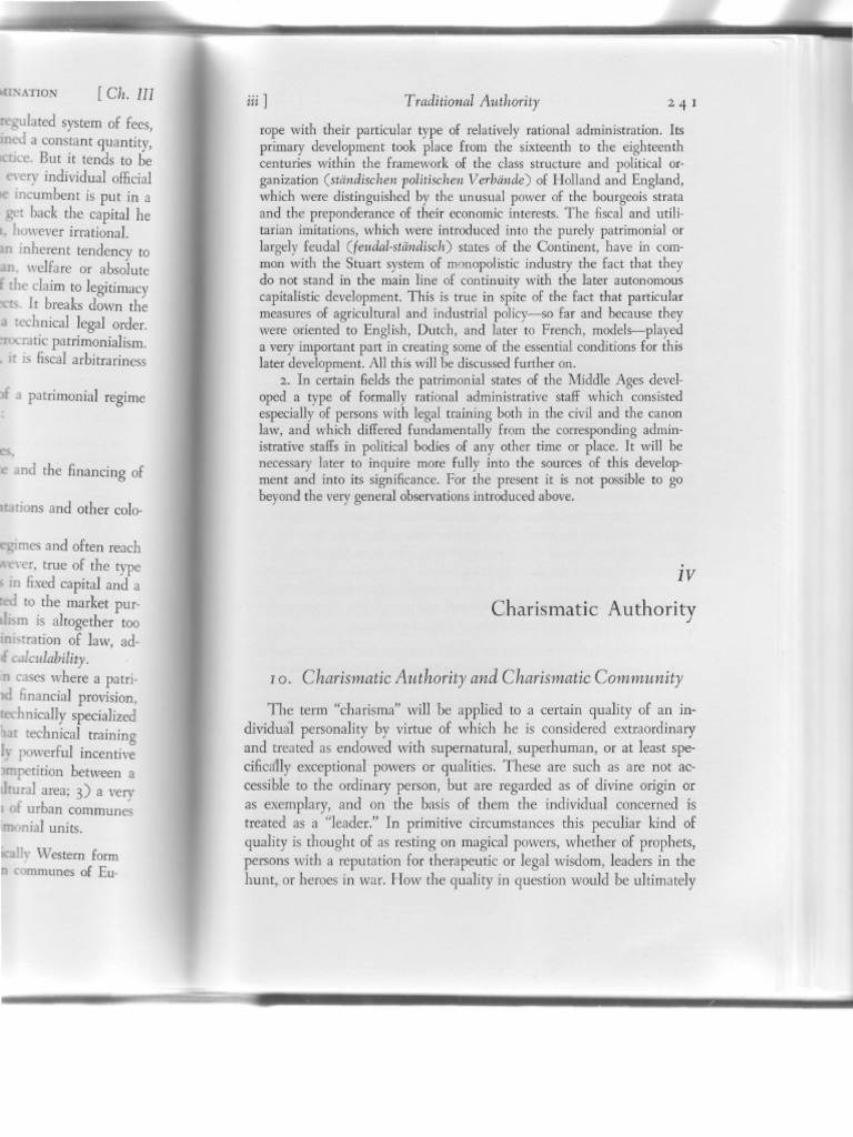 Max Weber Charismatic - Authority | PDF | Charisma | Cultural Anthropology