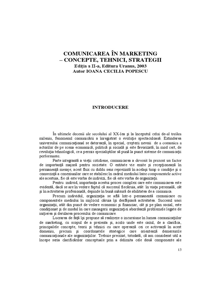 Comunicarea de Marketing - Concept Și Istoric PDF | PDF