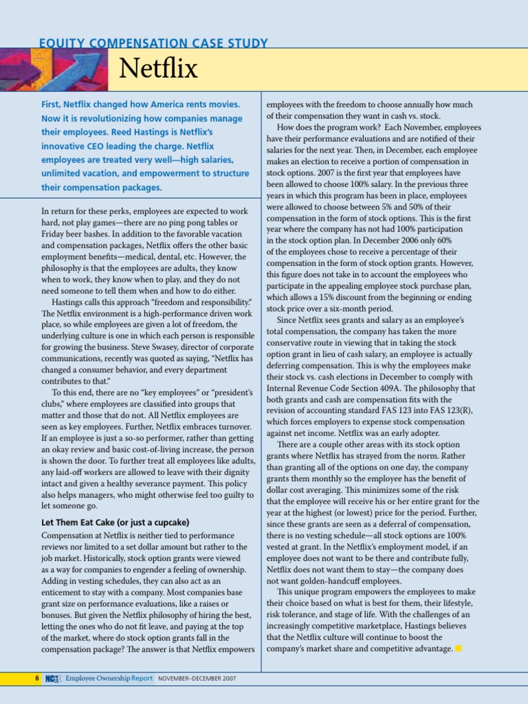 Netflix Case Study | Netflix | Employee Benefits