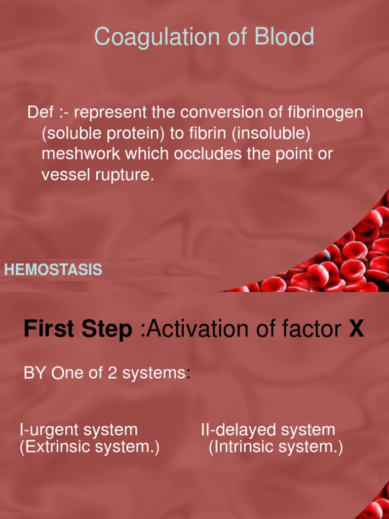 Coagulation of Blood | PDF | Coagulation | Cell Biology