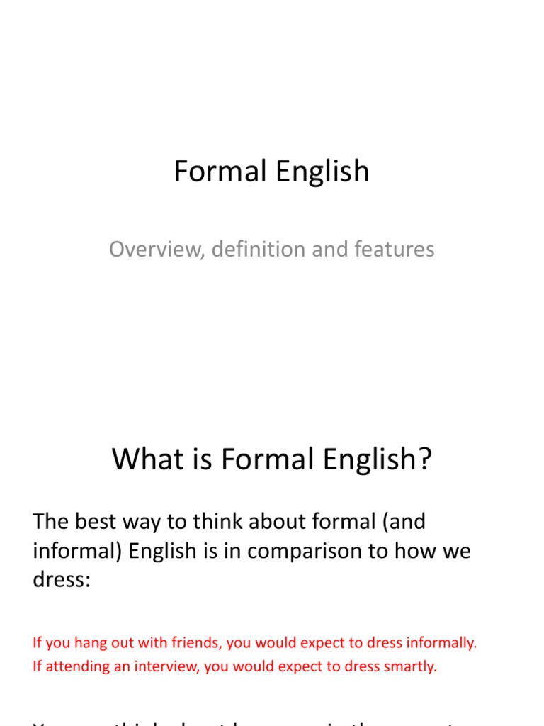 Understanding Formal English Usage | PDF