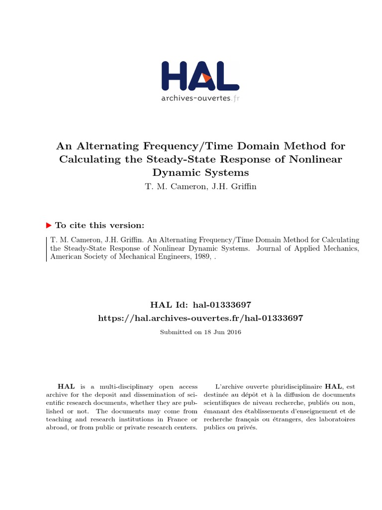 An Alternating Frequency/Time Domain Method For Calculating The Steady-State Response of ...