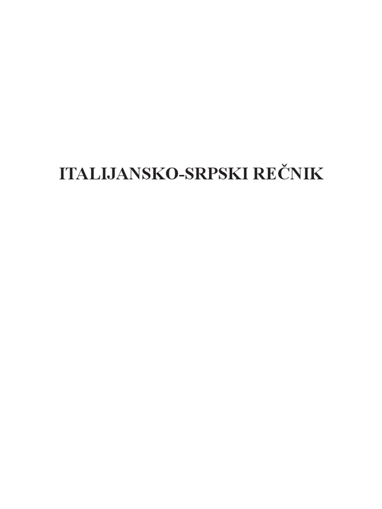 Italijanski Recnik PDF | PDF