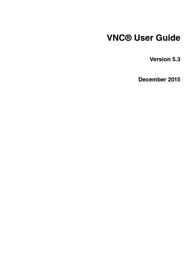 VNC User Guide | PDF | Port (Computer Networking) | Computer Network