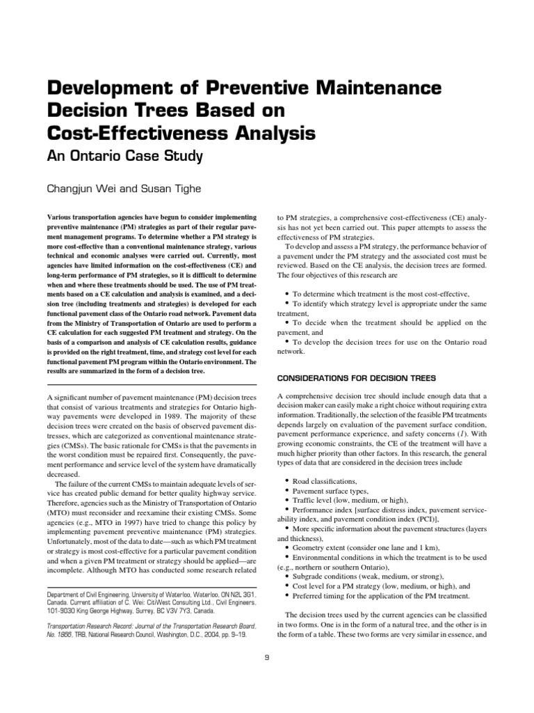 Decision Tree For Road Maintenance | PDF | Road Surface | Road