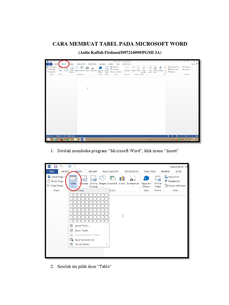 Cara Membuat Tabel di Microsoft Word | PDF | Karier & Perkembangan