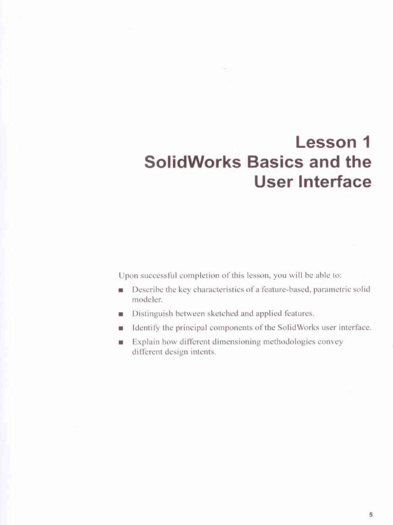 Lesson 1 - SolidWorks Basics and The User Interface PDF | PDF | Tab ...